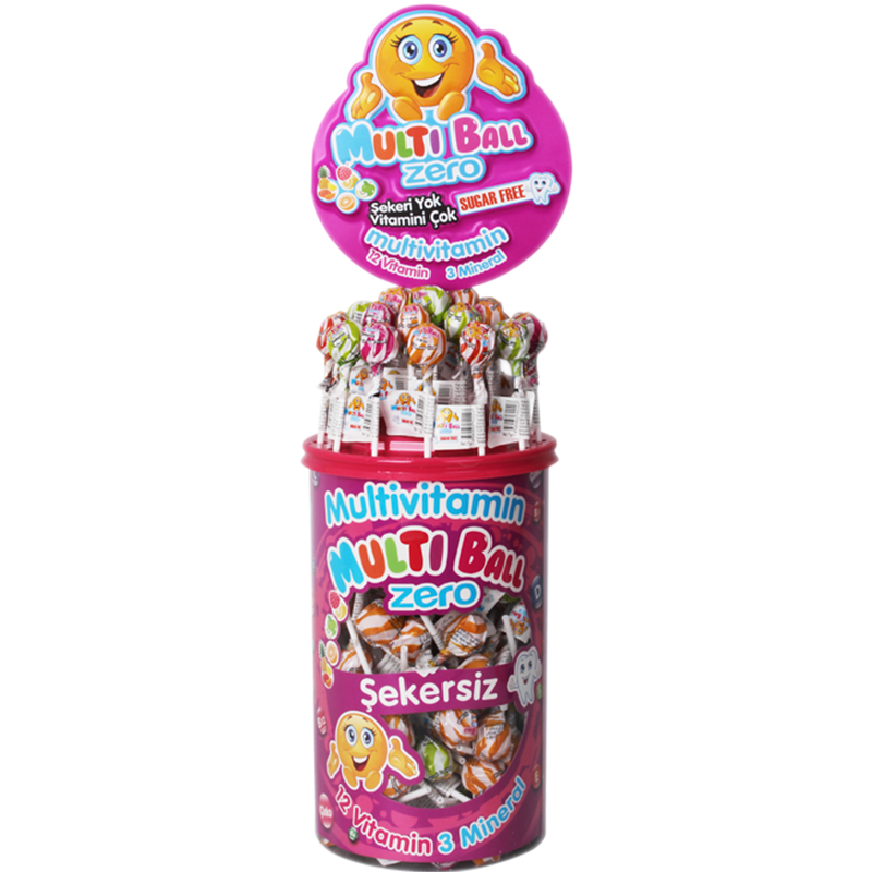 Multiball Multivitamin Lollipop Zero Sugar 150 PCs Display Box
